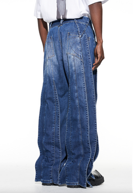 Multi-Panel Baggy Denim Jeans | Hype Streetwear - RADPRESENT